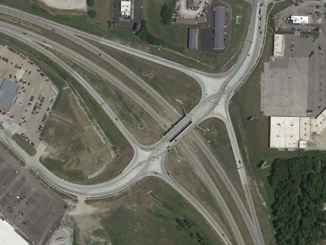 I-49 @ Missouri 291 - Diverging Diamond Interchange