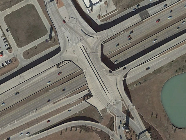 Sam Rayburn Tollway @ South Colony Drive - Diverging Diamond Interchange